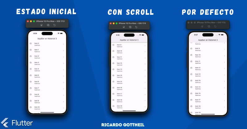 Descubriendo el Widget AppBar de Flutter usando Material 3