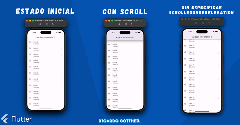 Descubriendo el Widget AppBar de Flutter usando Material 3